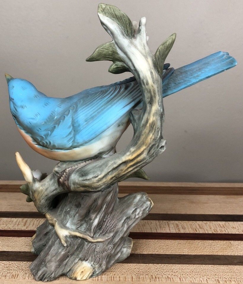 Vintage HOMCO Masterpiece EASTERN BLUEBIRD FIGURINE Porcelain Statue ...