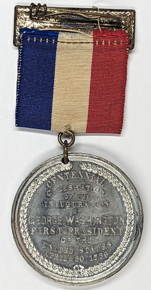 1889 George WASHINGTON Medal Centennial WM GW-1088 w/Ribbon George ...