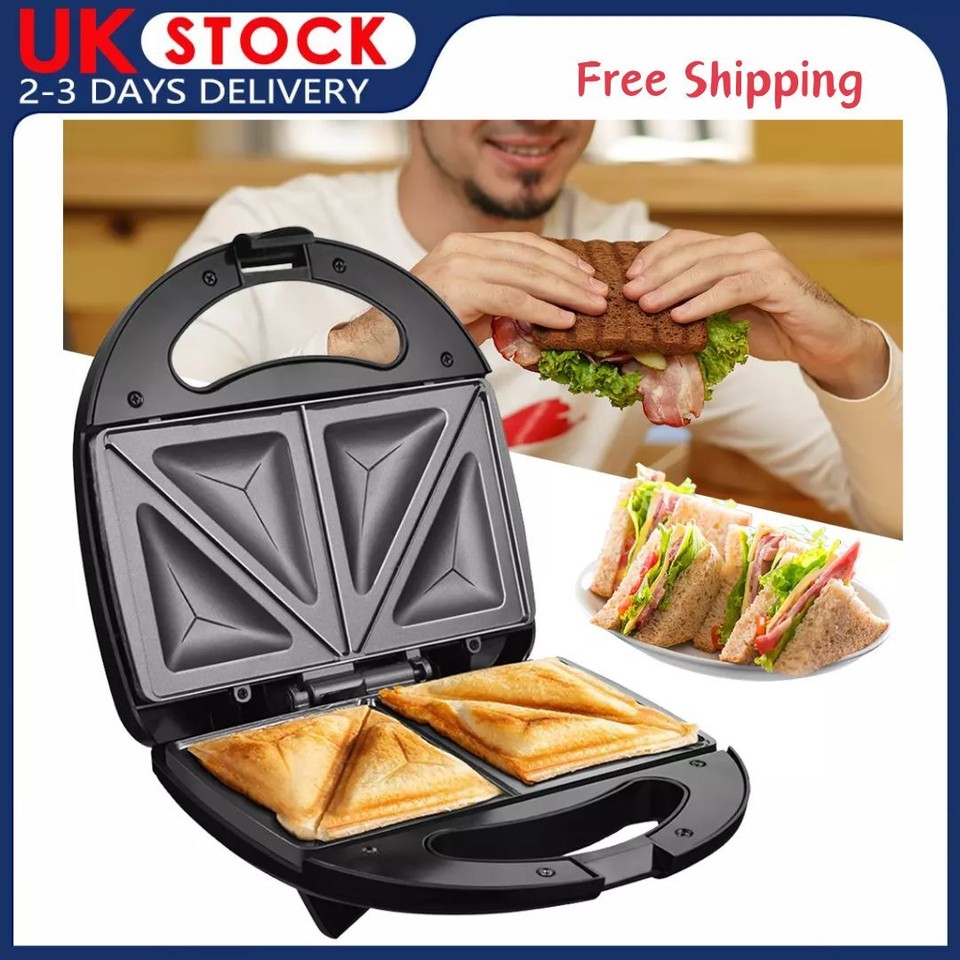 Toastie Maker 2 Slice Sandwich Toaster Non-Stick Machine Easy Clean ...