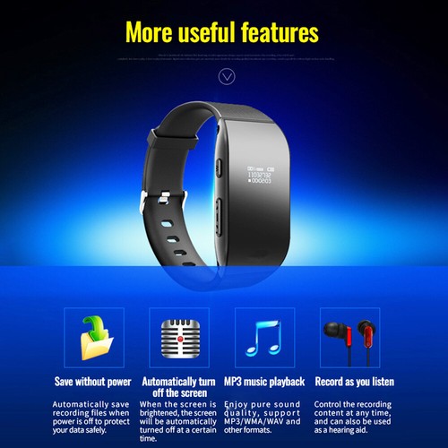 4GB Smart Watch Digital Voice Activated Recorder Mini Audio Recording ...