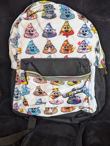 Backpack Emojination 16" Poo Poop Emoji Happens | eBay