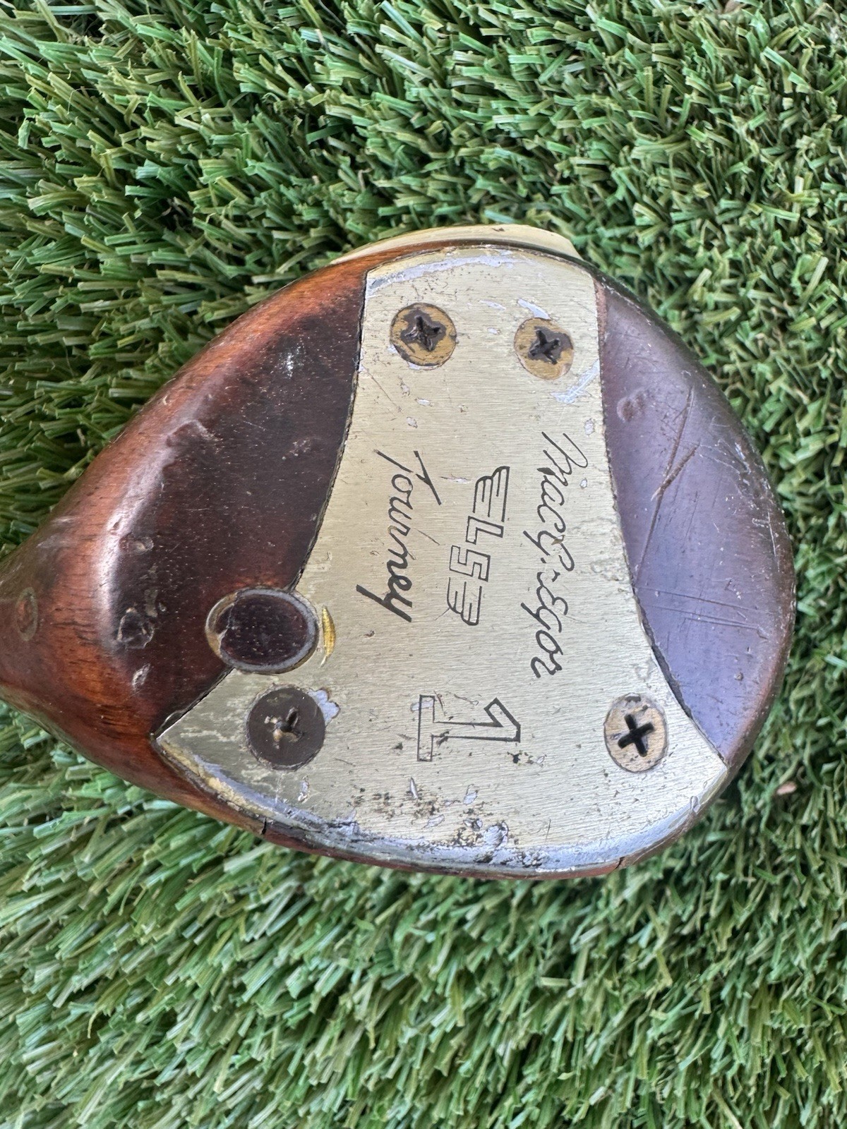 MacGregor 1 Tourney Custom Golf Club Driver Persimmon Wood Oil Hardened ...
