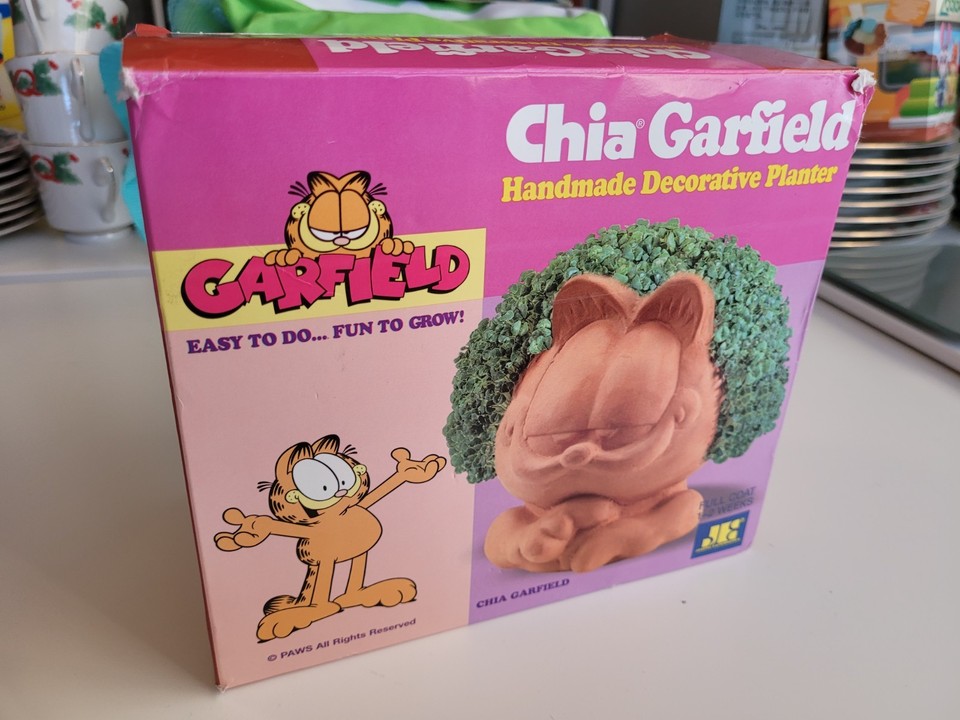 Chia Pet Garfield Handmade Decorative Pottery Planter | eBay