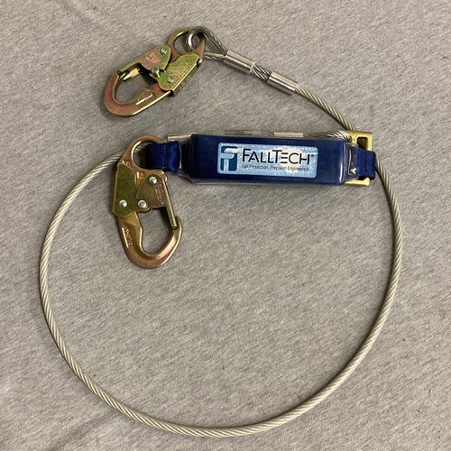FallTech 8357 6' ViewPack Coated Cable Energy Absorbing Lanyard Single ...