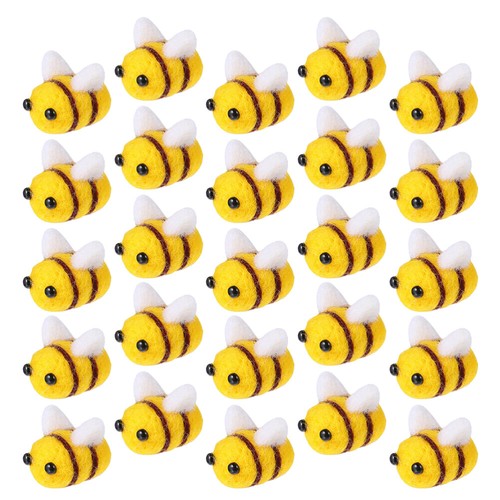 25Pcs Wool Felt Bees Decorations Lovely DIY Bee Crafts Clothes Hat ...