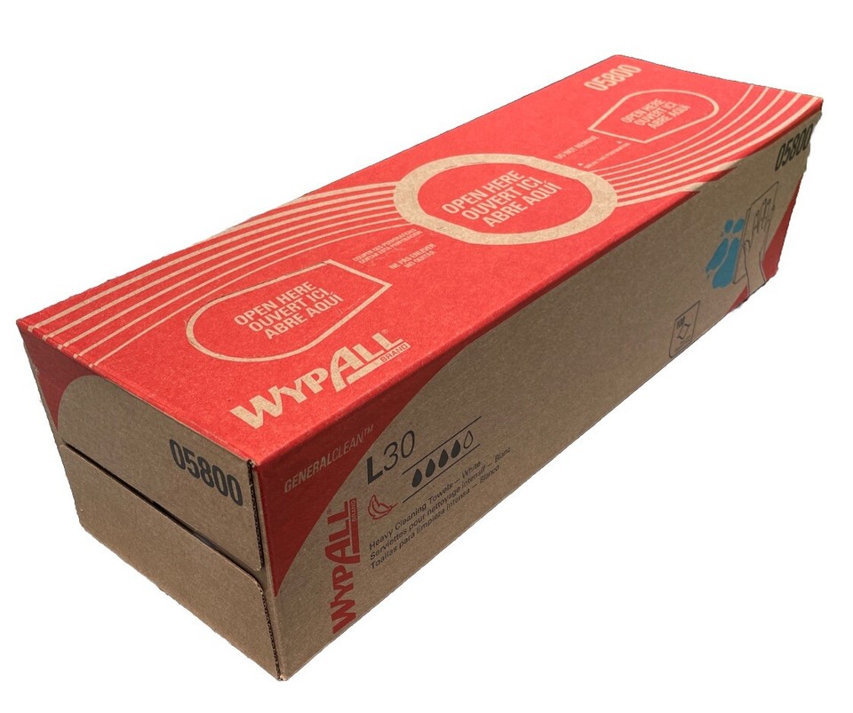 Kimberly-Clark WypAll 05800 L30 16.4"x9.8" Towels - White (100/BX, 8 BX ...