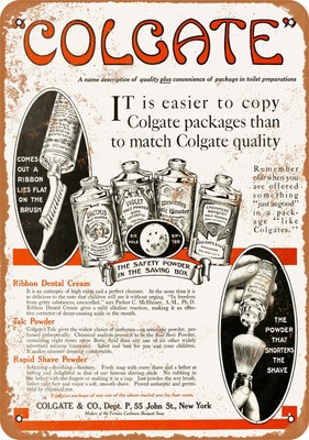 Metal Sign - 1910 Colgate Creams and Powders - Vintage Look ...