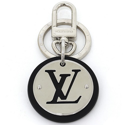 Louis Vuitton Keychain Lv Circle Key Ring Bag Charm M00741 Silver Black ...