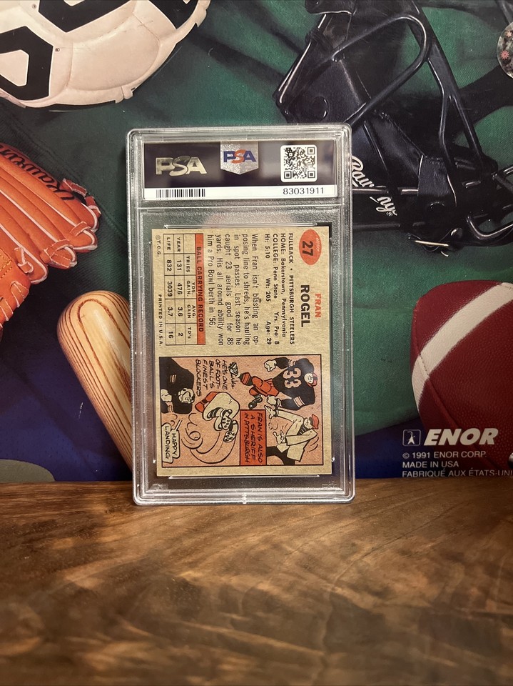 1957 Topps Football #27 Fran Rogel PSA 7 Steelers New Case | eBay