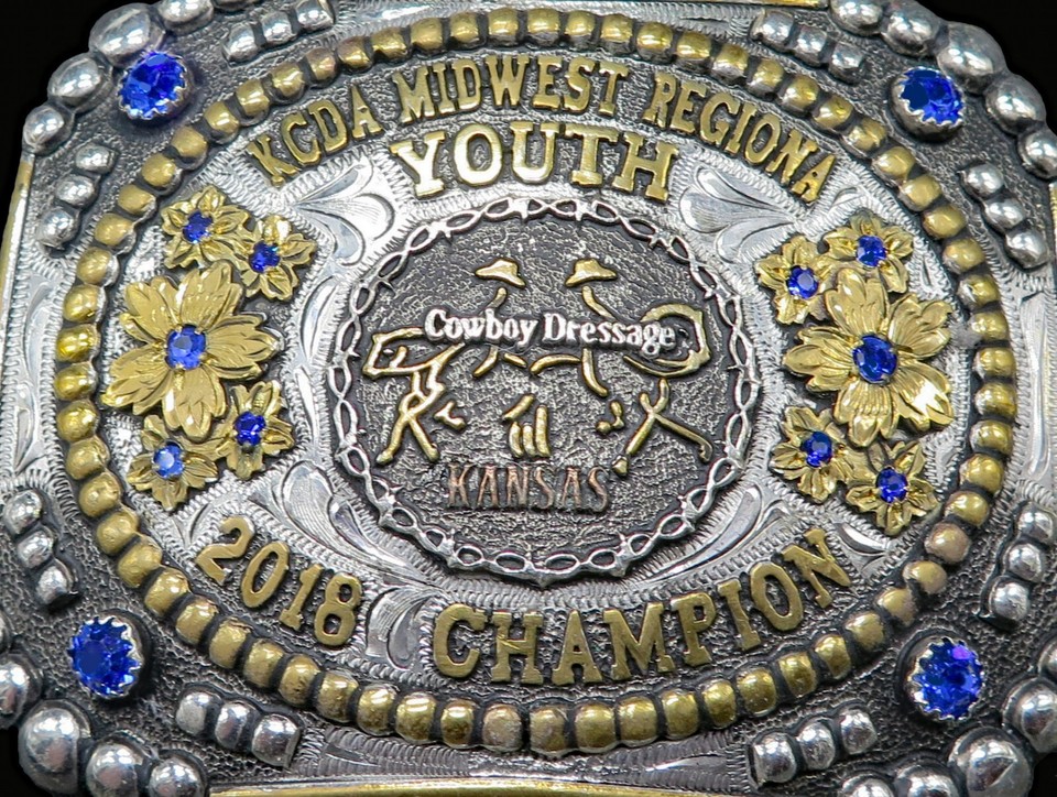KCDA Midwest Regiona Youth Cowboy Dressage Kansas Champion Trophy Belt ...