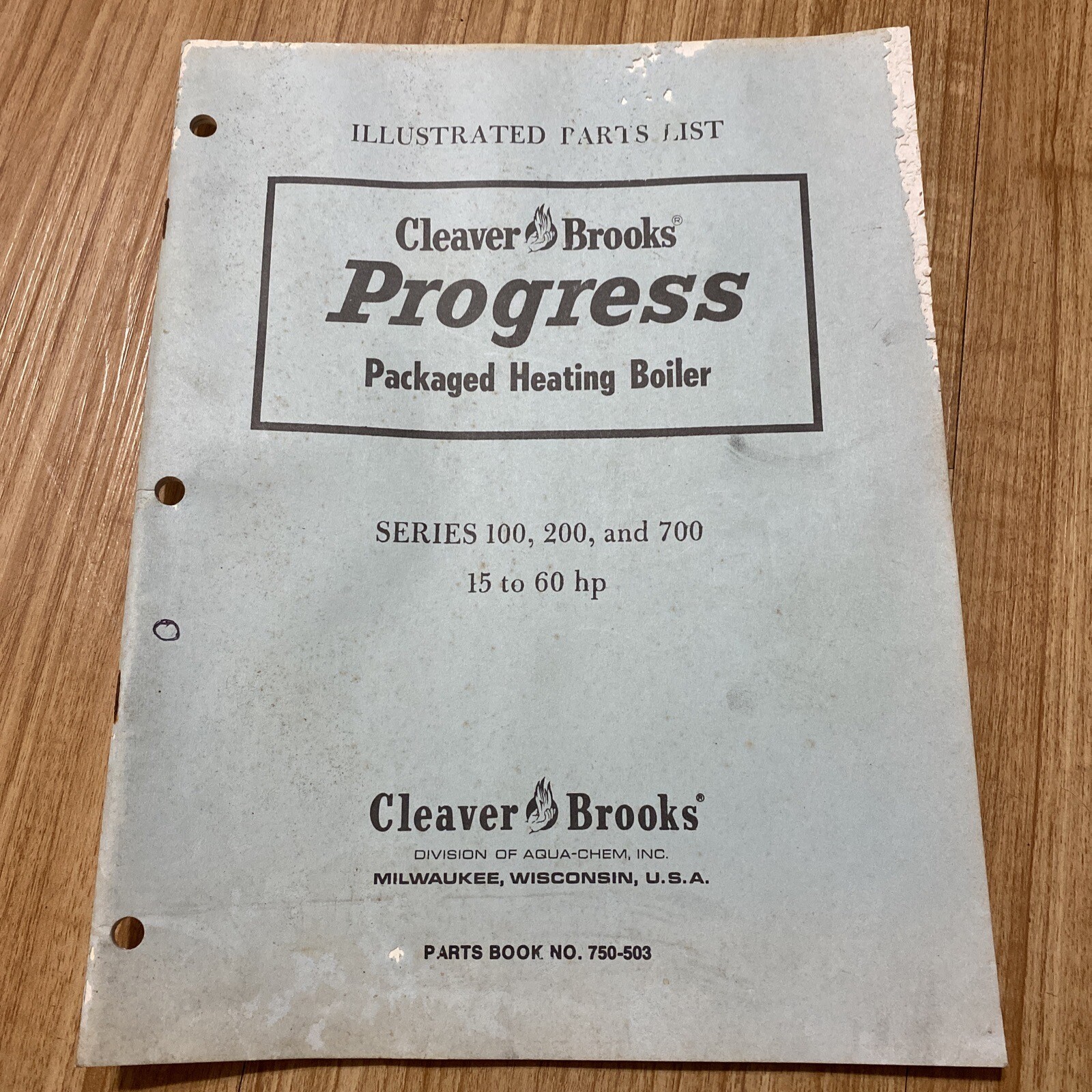 Vtg 1979 Cleaver Brooks Progress Heating Boiler Illustrated Parts List ...