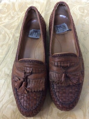 Brown Leather Woven Dress Shoes 13 kilty tassel Vero Cuoio Italy ...