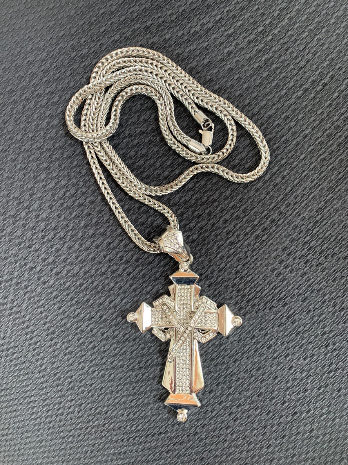 Bone Thugs and Harmony Silver Super ICEY Cross Pendant 3.5" & chain | eBay