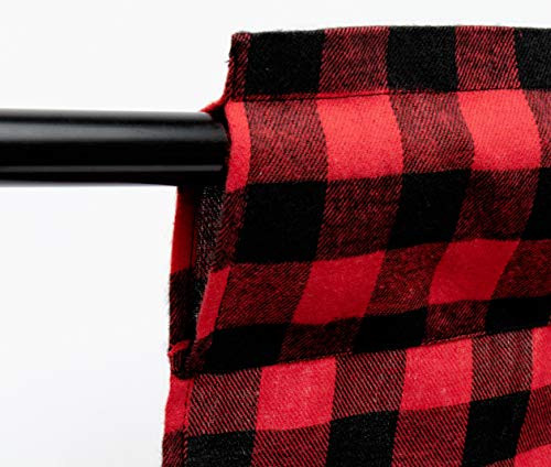 2 Pack Buffalo Check Plaid Window Valances Red and Black Farmhouse ...