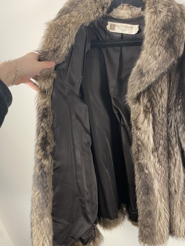 Vintage Pierre Balmain Raccoon Fur Coat Dark Brown Women's Large | eBay