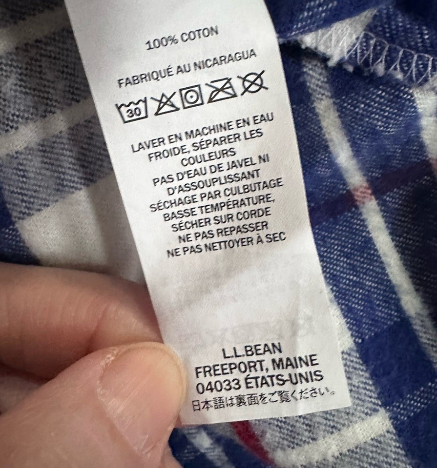 LL Bean Women’s Flannel Zip Hoodie L Shirt Jacket Petite PL Plaid ...