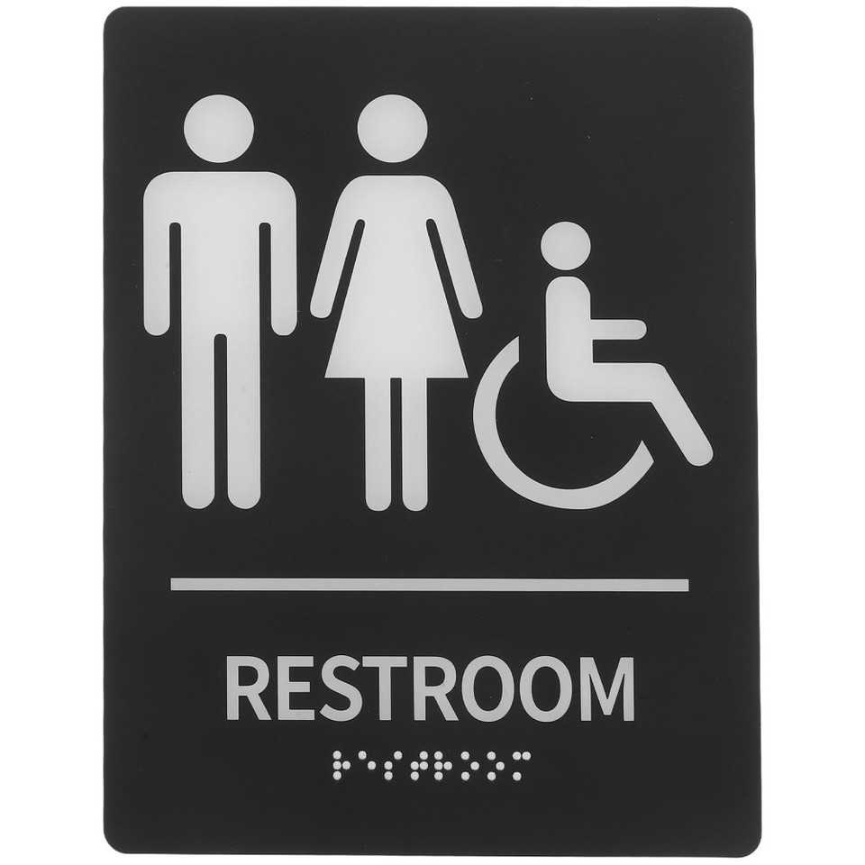 Pictures Acrylic Braille Self-adhesive Sign Replacement Door Restroom ...