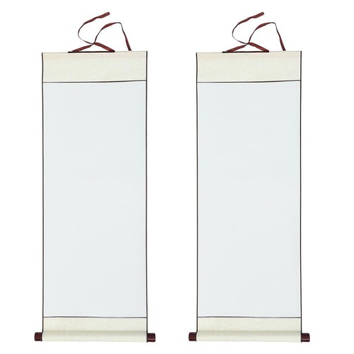 2 PCS Blank Hanging Calligraphy Scroll Chinese Xuan Paper Art Wall ...
