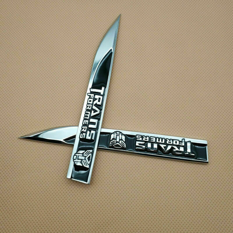 NEW 2X Car Emblem Metal Black Transformers Autobot blade Fender Badge ...