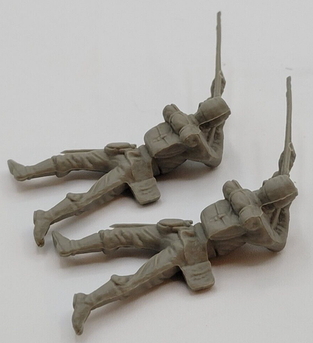 2 Vintage Replacement Marx Battle of Blue and Gray Soldiers lying down ...