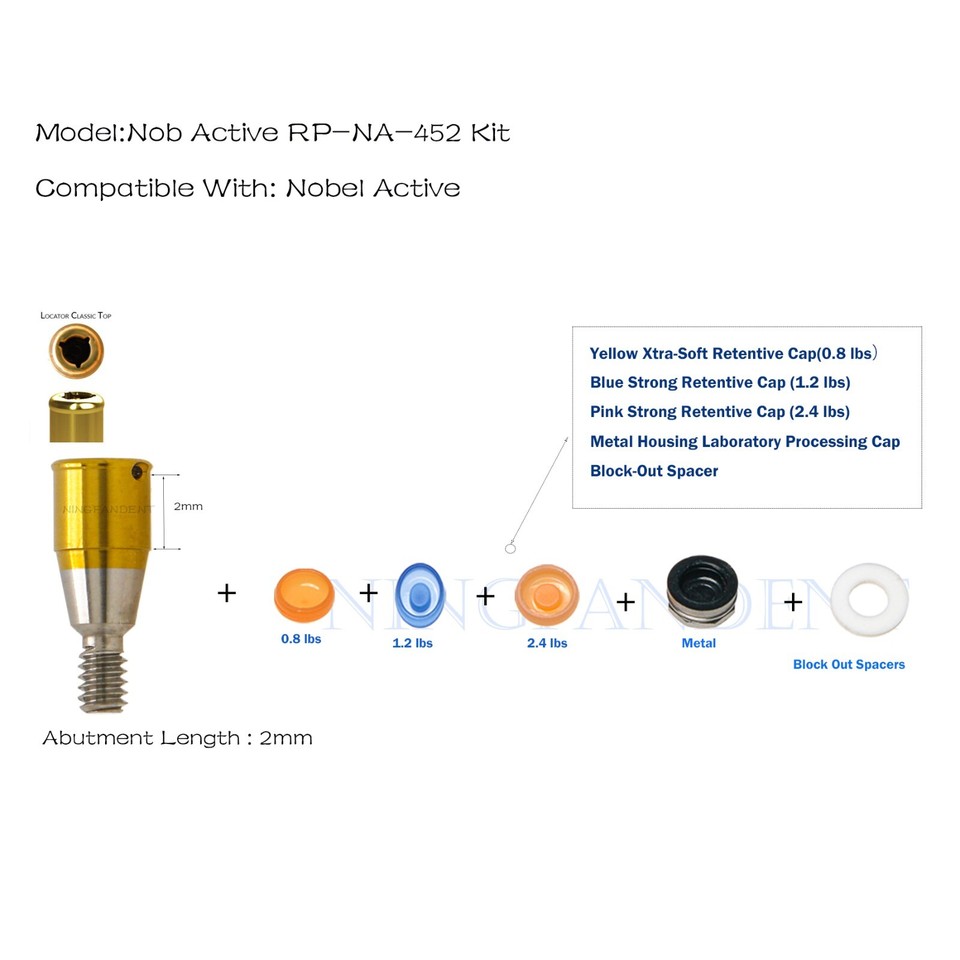 Fit Nobel Biocare RP Conical Implant Locator System Abutmenta & Male ...