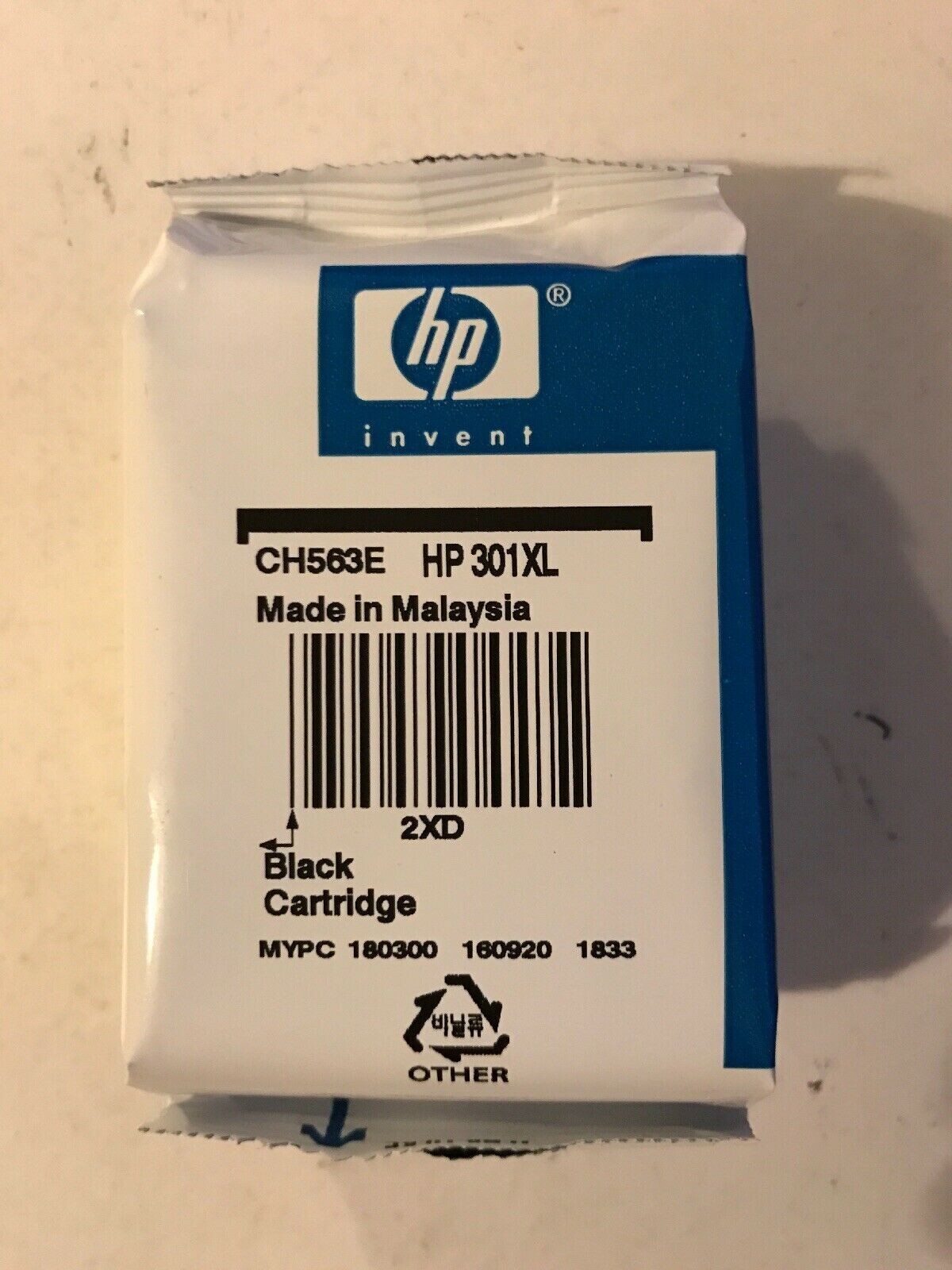 Genuine Original HP 301XL Black CH563EE Printer Ink Cartridge VAT.Inc ...