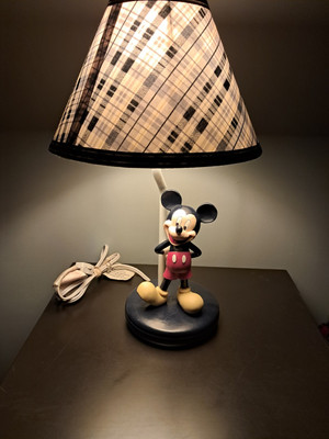 DISNEY Mickey Mouse Child Nursery Night Light Lamp W/ Shade 18" 2013 ...