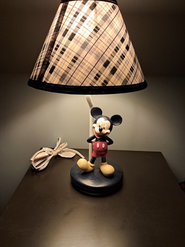 DISNEY Mickey Mouse Child Nursery Night Light Lamp W/ Shade 18" 2013 ...