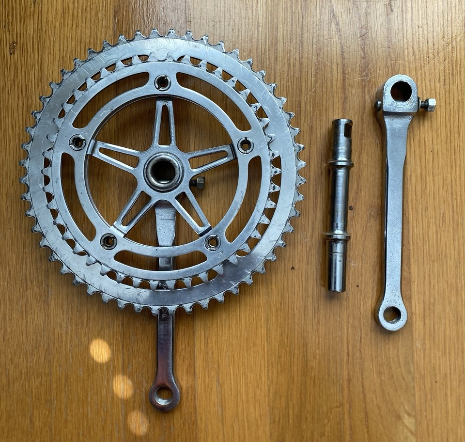 NERVAR SPORT Vintage Road Cottered Crank Set 170mm 52/42T Chainrings ...