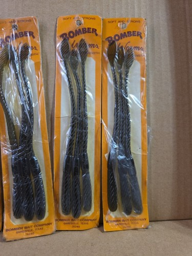 Vintage Bomber Worms With Built In Length Lot Of 4 Packs Fishing Lures ...