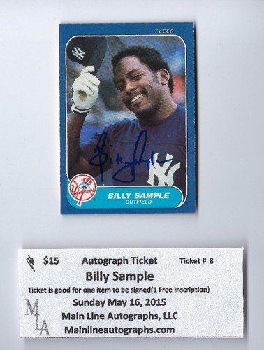 1986 FLEER #118 BILLY SAMPLE AUTOGRAPH SIGNATURE AUTO SIGNED | eBay