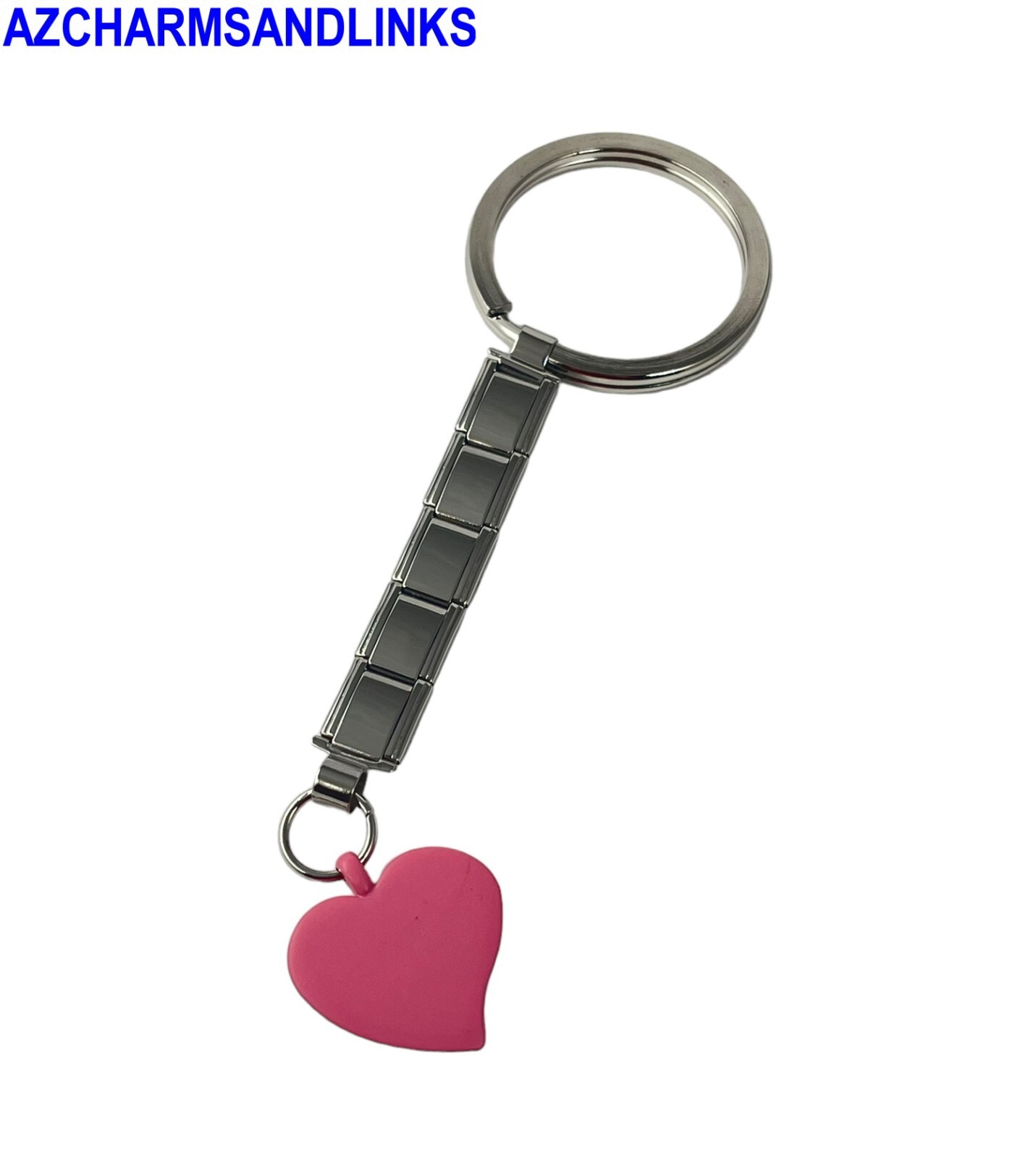 Italian Charm Key Chain Hearts Modular Link Charms Pink Blue Black Red ...