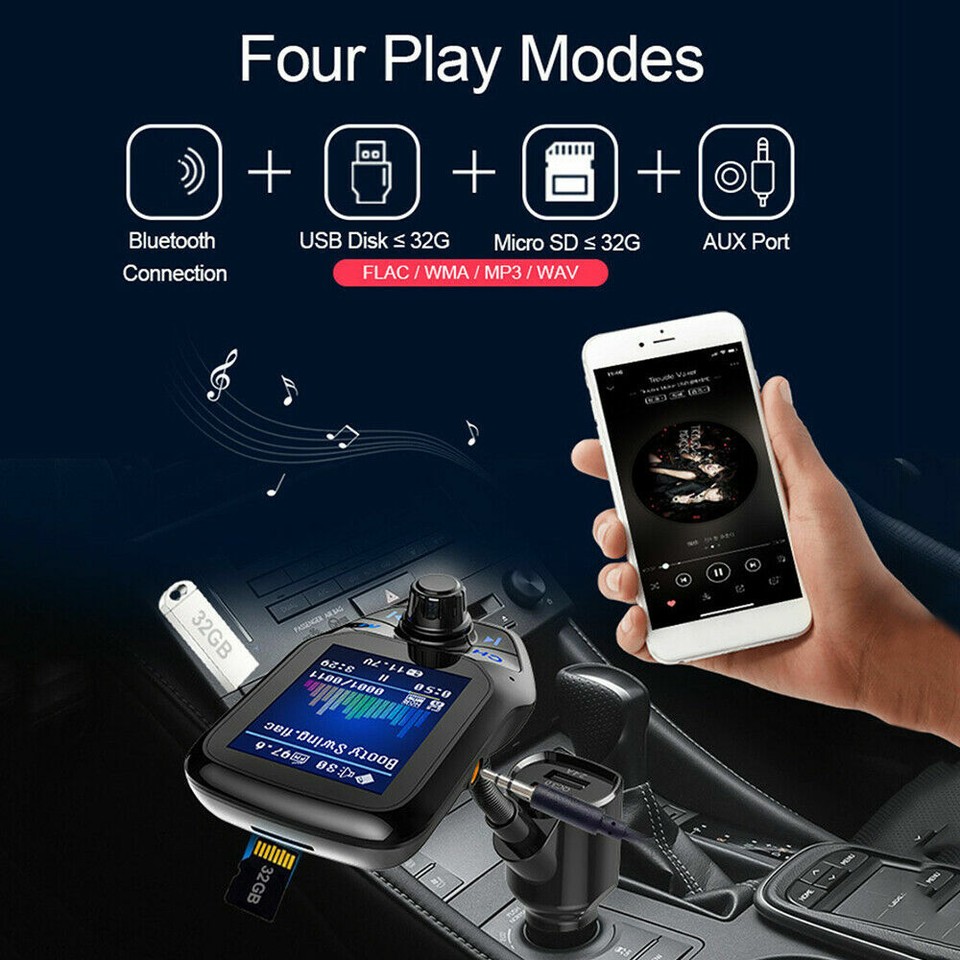 Bluetooth Car FM Transmitter MP3 Player Hands free Radio Adapter Kit ...