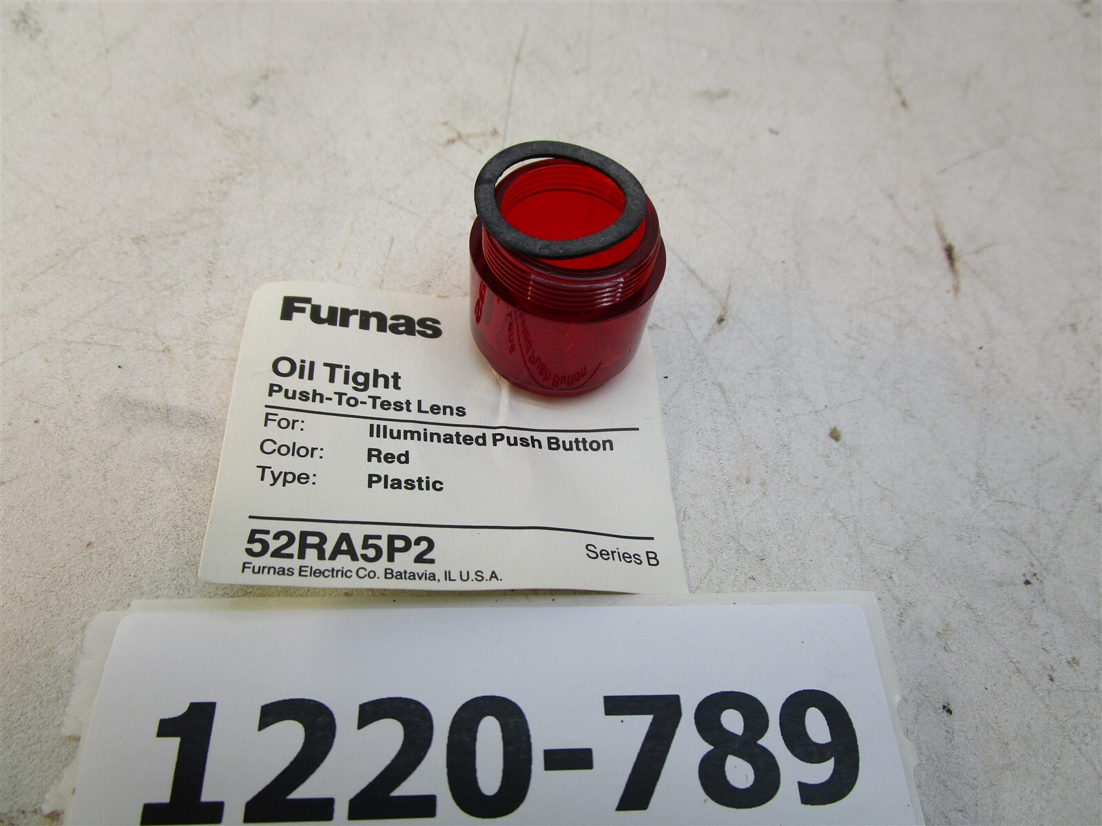 Furnas 52RA5P2 Oil Tight Push To Test Push Button Lens Red Brand New ...