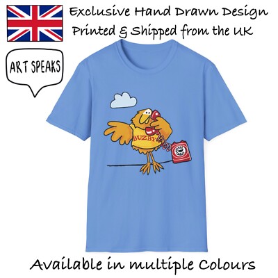 Buzby Bird Retro T-Shirt Men Unisex 1970s 1980s TV BT Telephone Advert ...