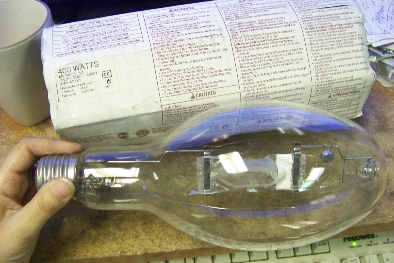 ge MVR400/U/40 GE Multi-Vapor Quartz Metal Halide ED37 light bulb | eBay