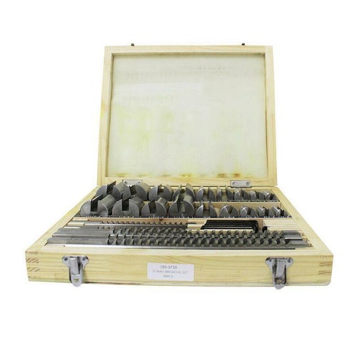 Keyway Broach Set 30pcs HSS Inch Size 5 Broaches with 18 Bushings and ...
