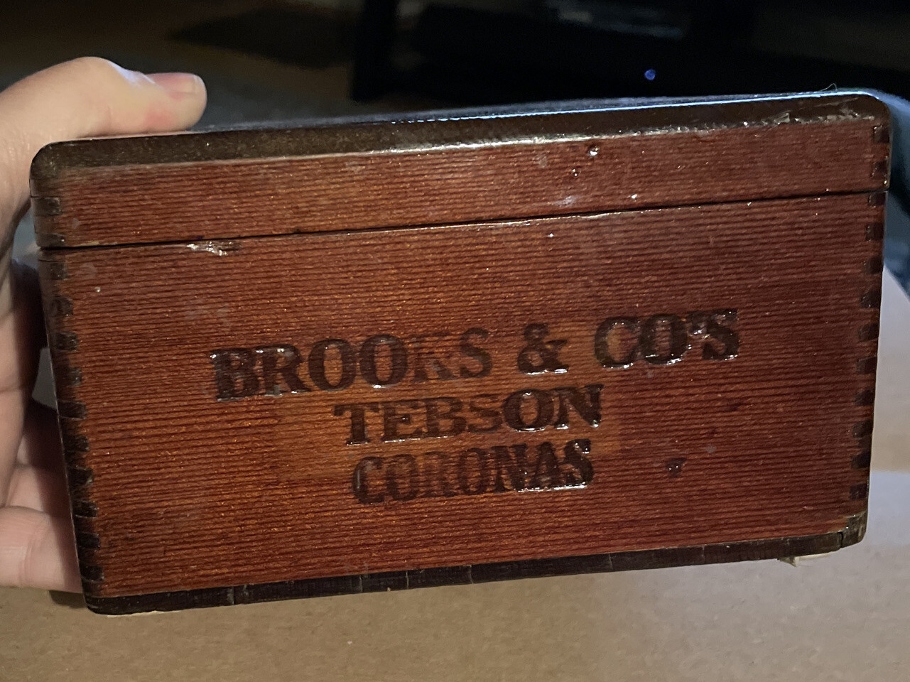 Vintage Brooks And Co's Tebson Corona Size Wooden Cigar Box | eBay