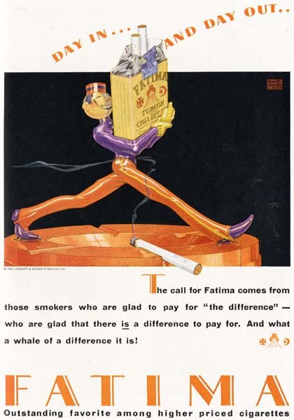 FATIMA TURKISH CIGARETTES high quality 8x10 vintage ad from 1928 ...