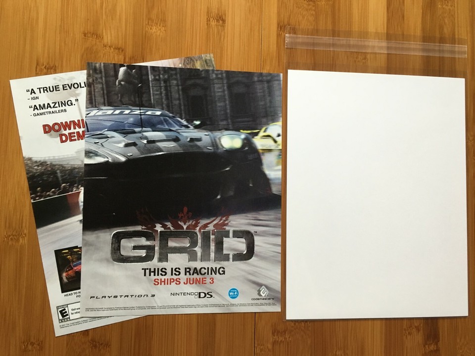GRID PS3 Xbox 360 PC 2008 Vintage Poster Ad Print Art Official Promo ...
