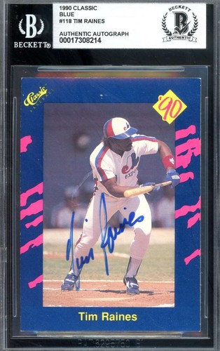 Tim Raines Beckett BAS Signed 1990 Classic Blue Autograph | eBay