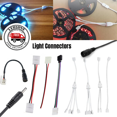 LED Strip Light Connector Cable Adapter Clip Extension Connector Cable ...