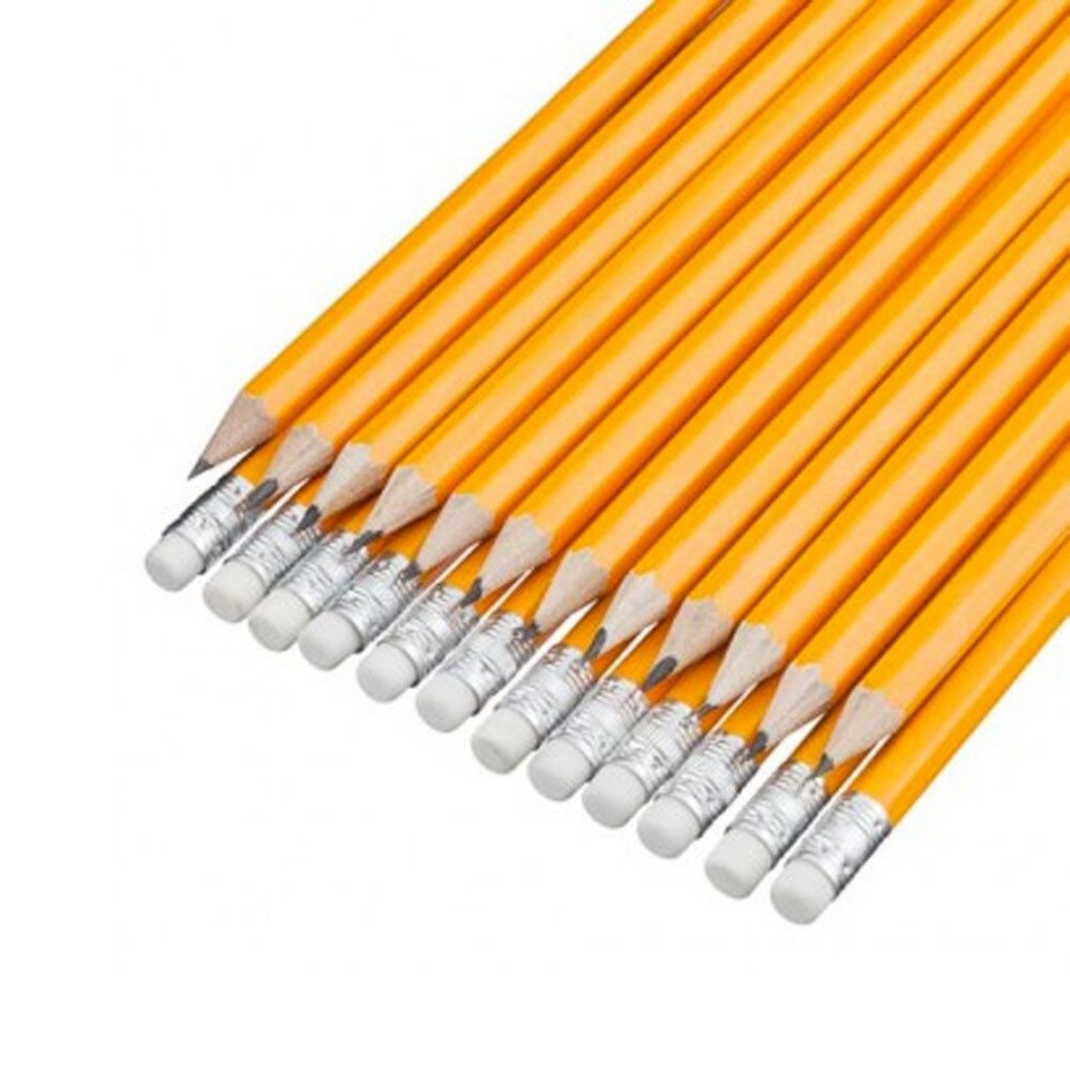 15pc HB Pencils With Rubber Eraser Tip School Exam Stationary Pencil ...
