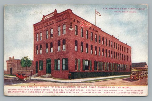 JW Roberts Cigar Factory HAVANA Cuba~Habana TAMPA Tobacco Antique ...