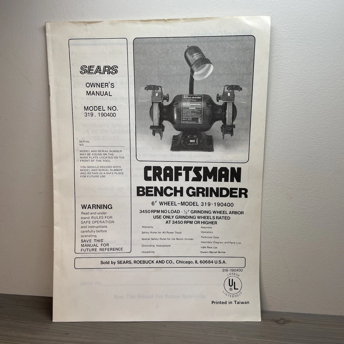 Craftsman Bench Grinder Parts