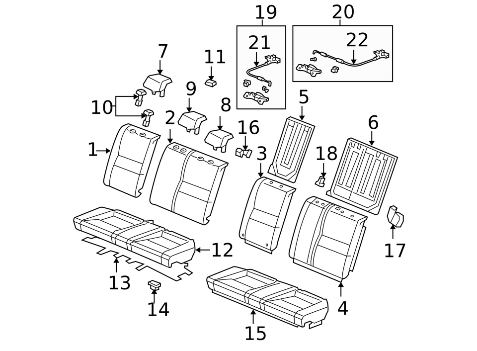 Genuine Honda Cover R Rear Seat-Back Trim *NH167L* (Leather) (Graphite ...