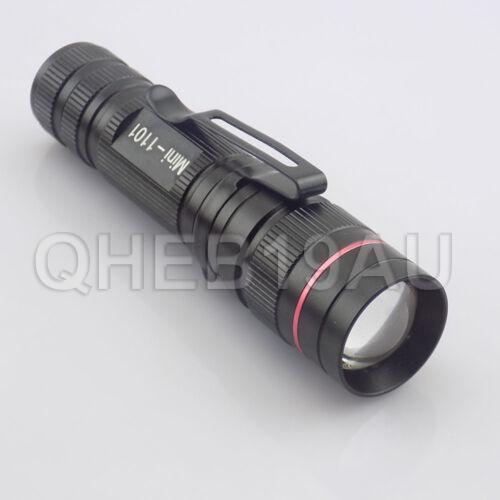 Mini LED Flashlight Penlight torch zoom focus flash light AA battery ...