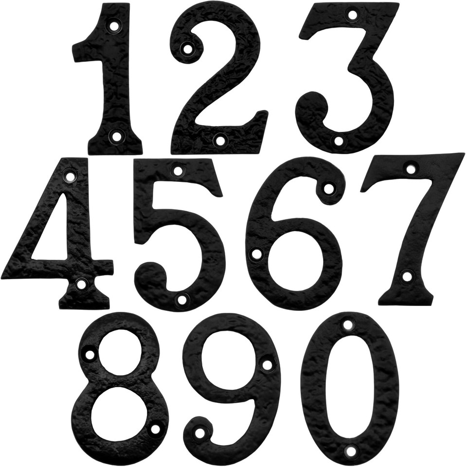 CHROME / BRASS / BLACK HOUSE DOOR NUMBERS 3" / 75mm Numeral Flat ...