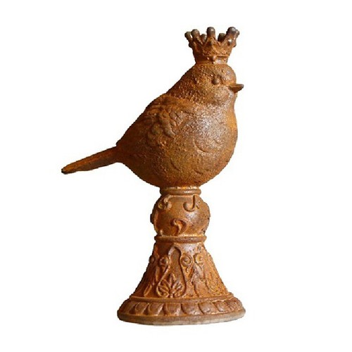 Garden Rust 17cm Royal Bird Cast Iron Outdoor Ornament Yard Patio Decor ...
