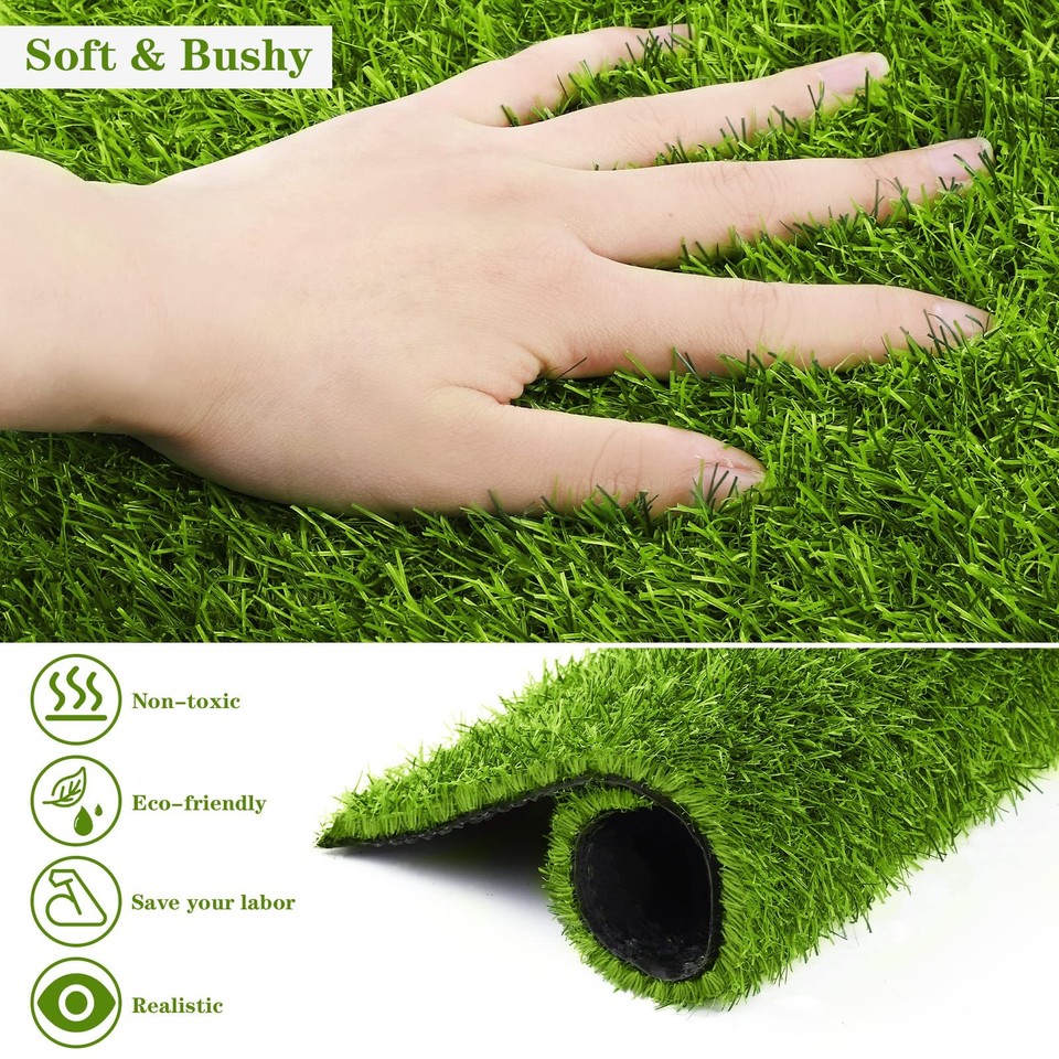 8 Packs 12 x 12 Inch Artificial Grass Mat Squares Synthetic Garden ...